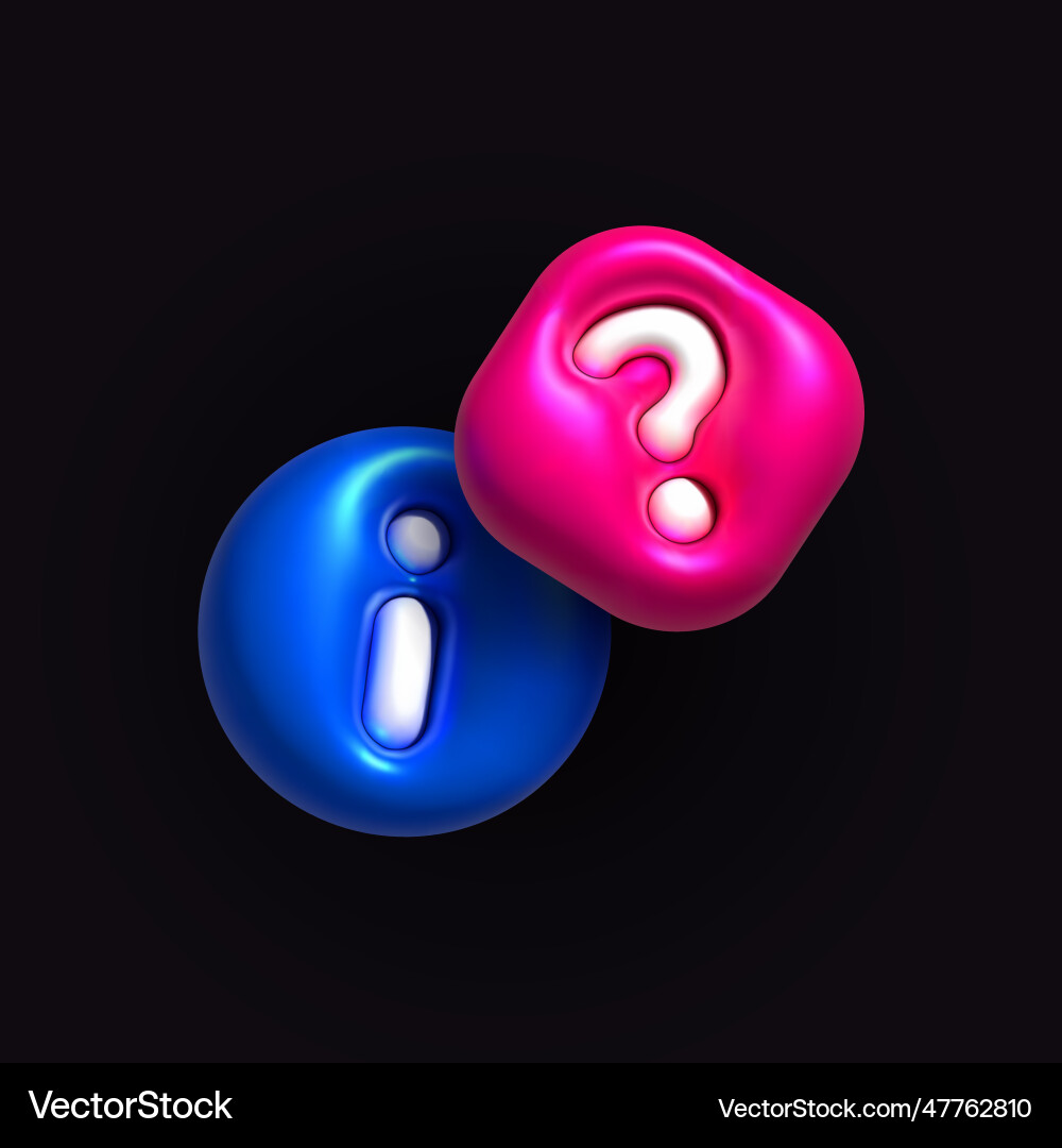 Question mark and information sign 3d icon Vector Image