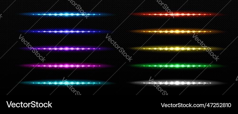 Realistic set of rainbow led stripes Royalty Free Vector