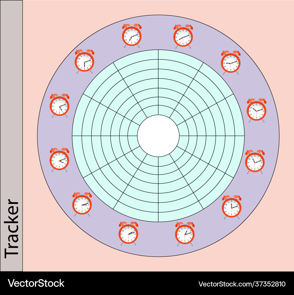 Round habit tracker daily schedule for a month Vector Image
