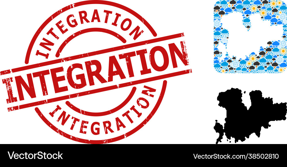Rubber integration badge and stencil weather Vector Image