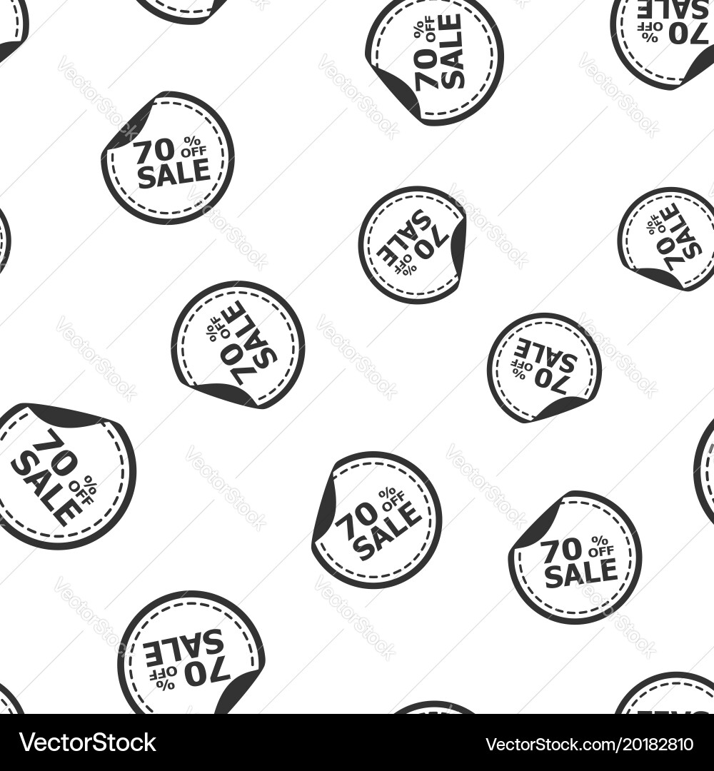 Sale 70 percent off sticker seamless pattern Vector Image