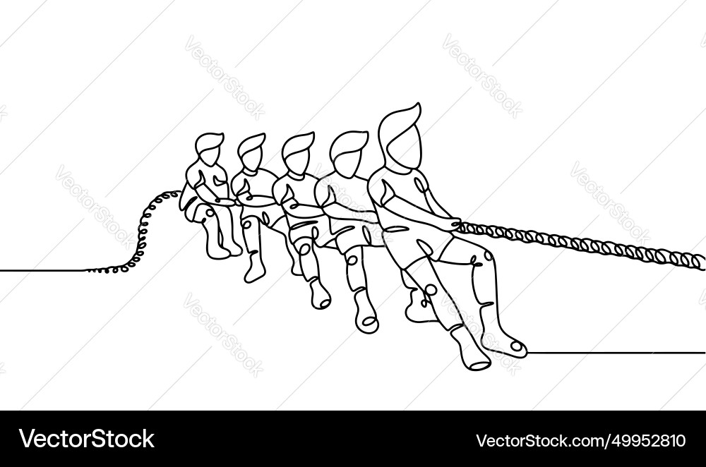 Team tug of war sport to pull Royalty Free Vector Image