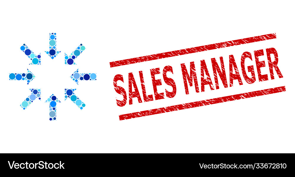 Textured sales manager stamp imitation and Vector Image