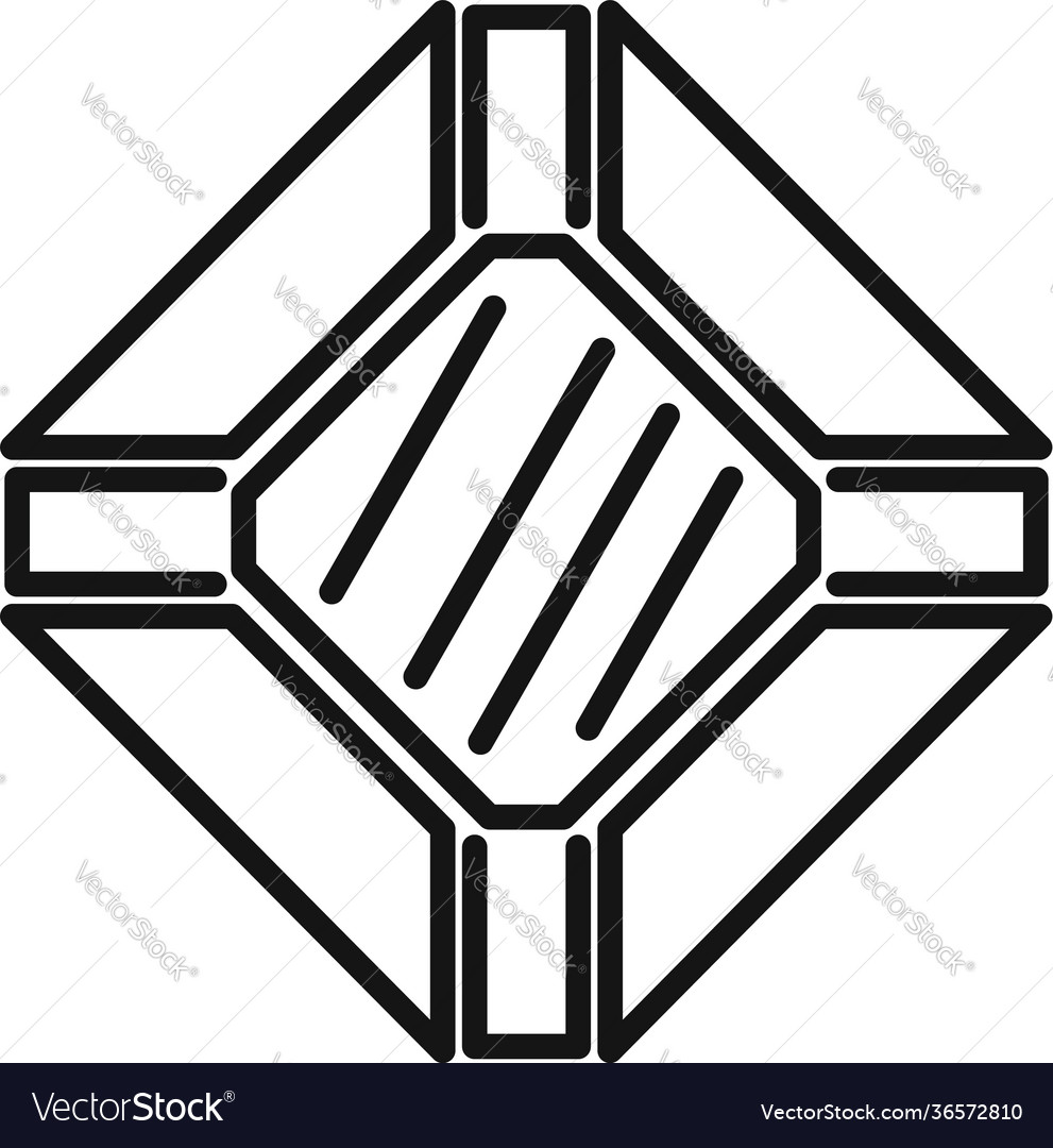 Top view ruby icon outline style Royalty Free Vector Image