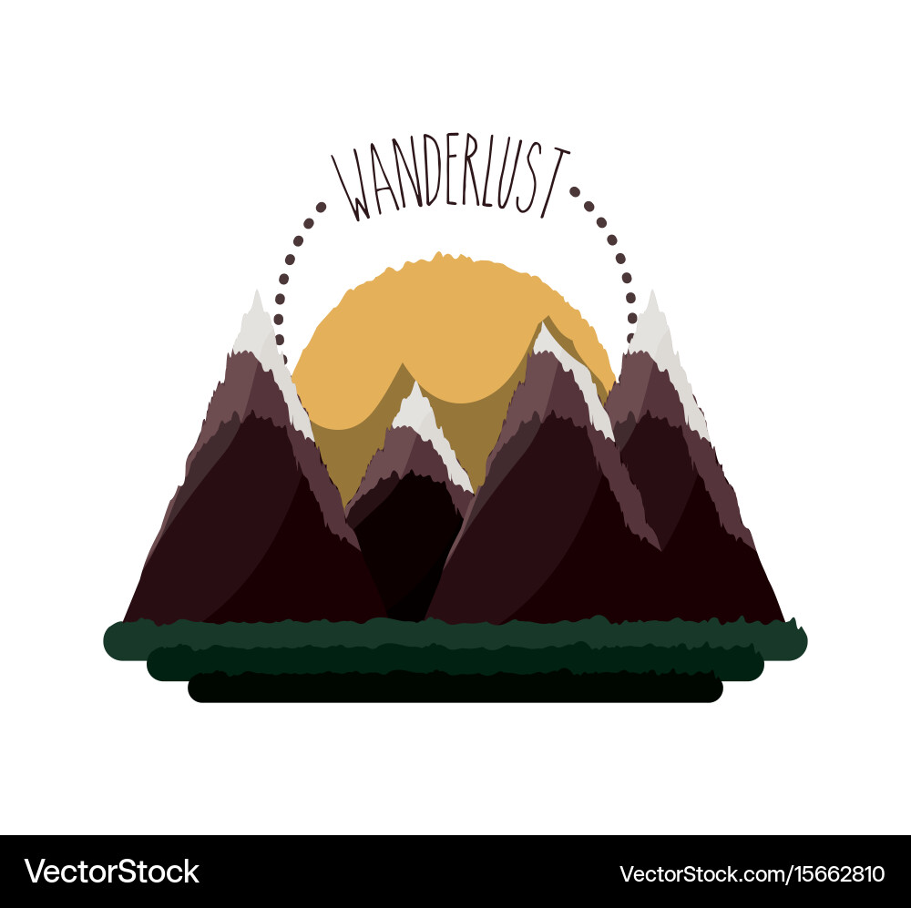 Wanderlust aventure with landscape and explorer Vector Image