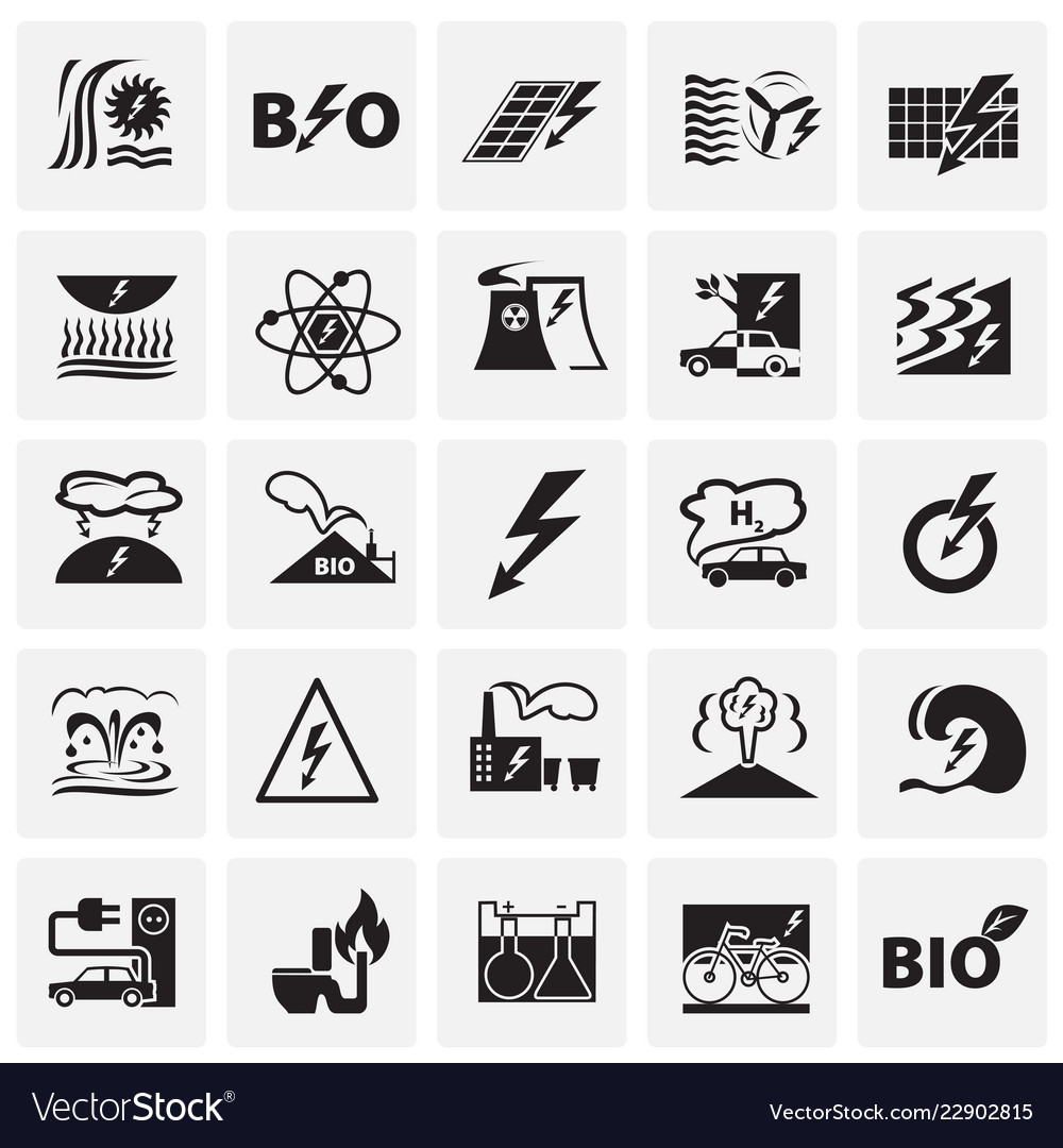 Alternative energy set on squares background Vector Image