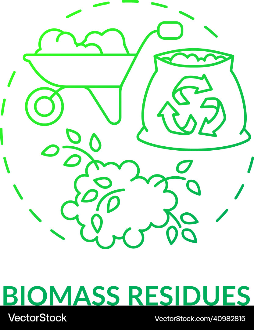 Biomass residues green gradient concept icon Vector Image