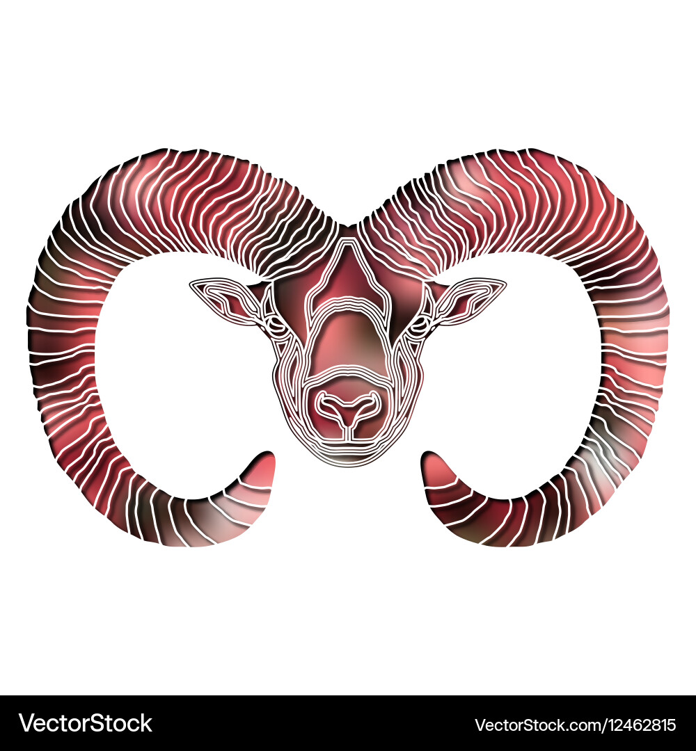 Bright ram zodiac aries sign Royalty Free Vector Image