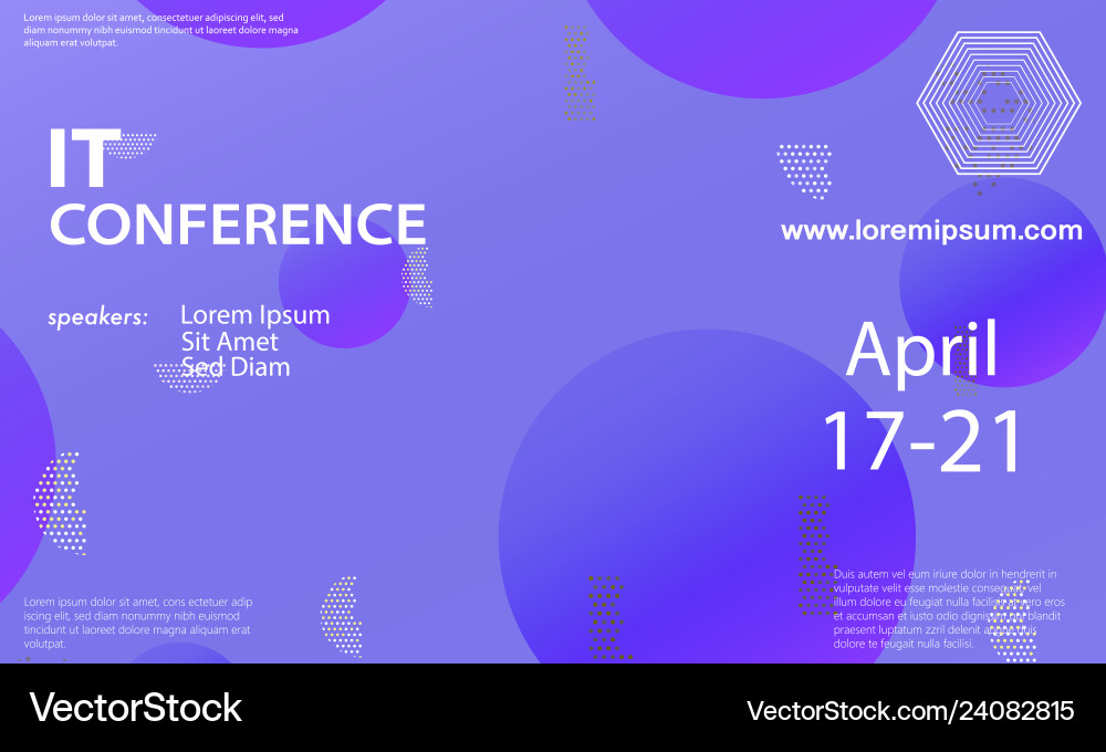 Conference announcement design template Royalty Free Vector