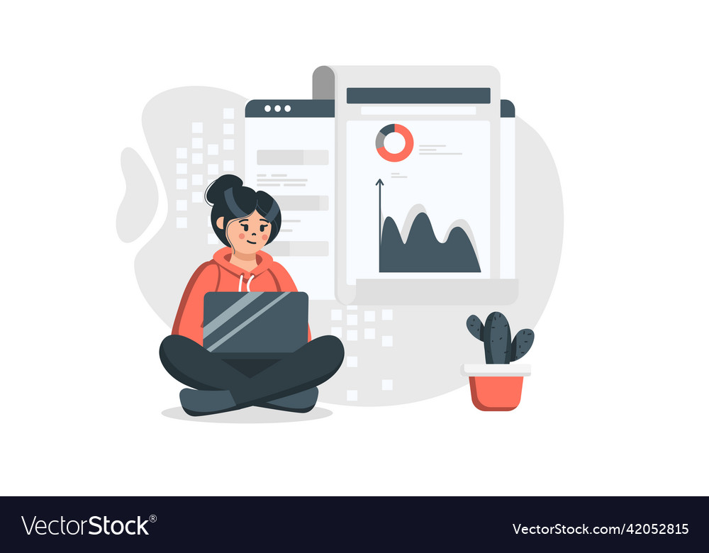 Data analytics concept in flat design Royalty Free Vector