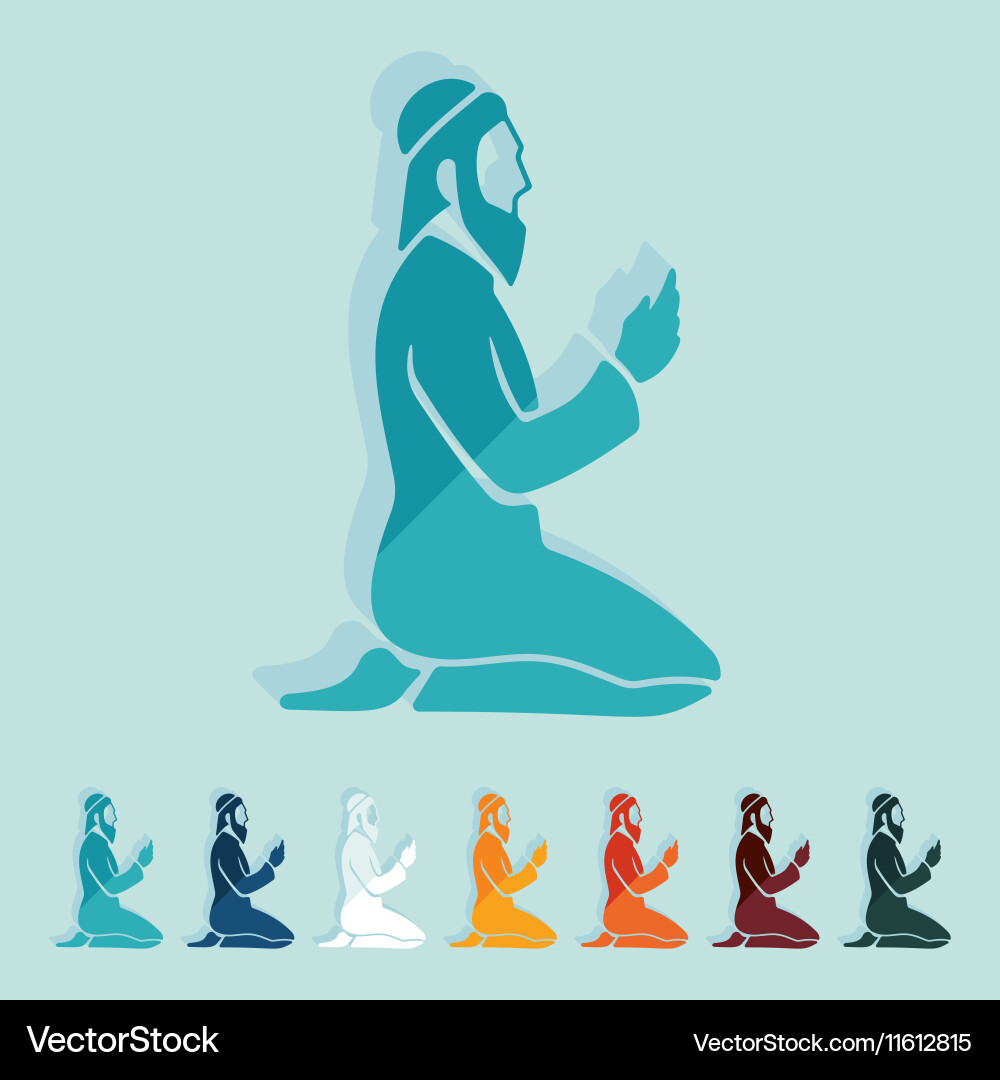 Flat design muslim Royalty Free Vector Image - VectorStock