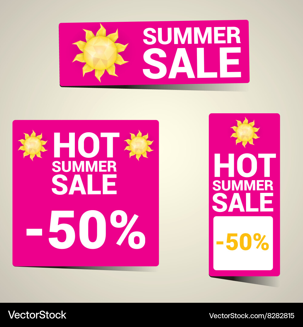 Hot summer sale sticker Royalty Free Vector Image
