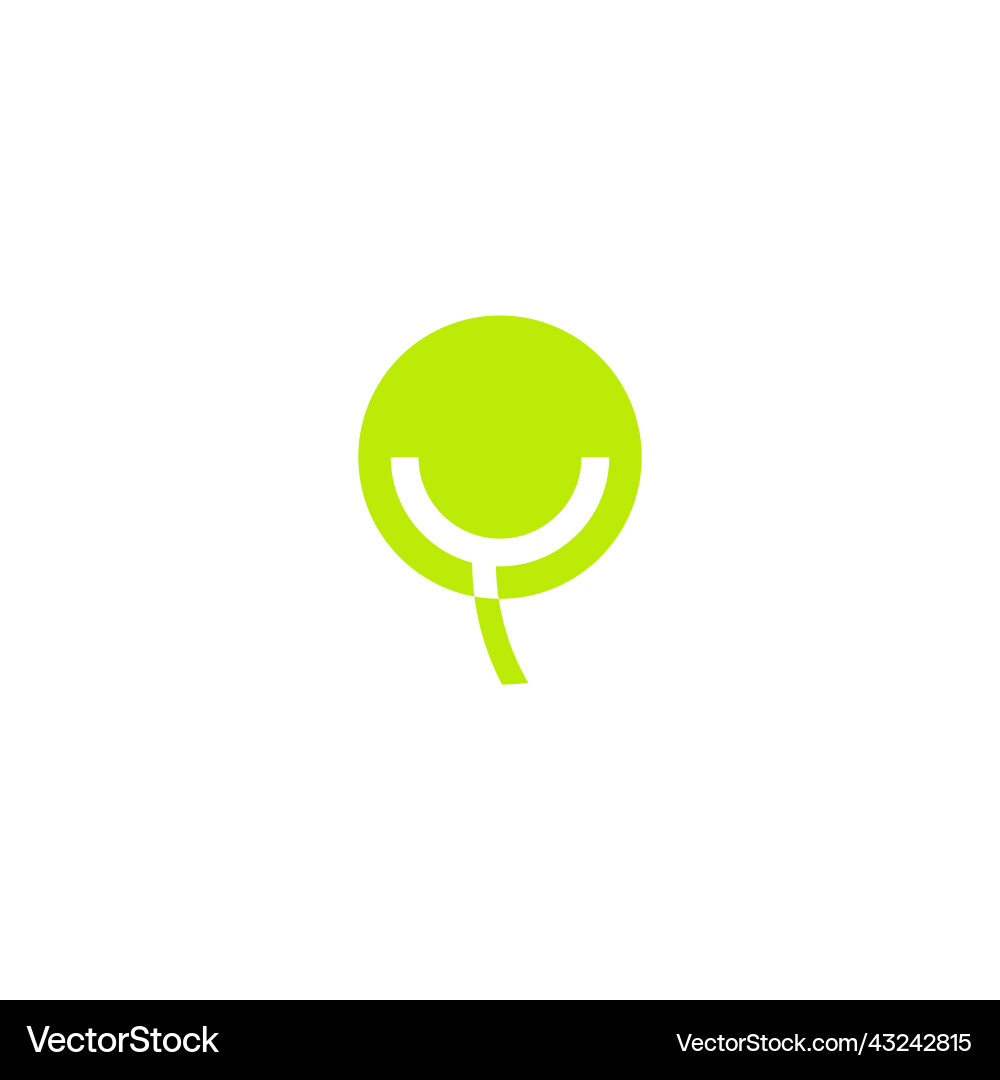 Letter y simple green tree garden Royalty Free Vector Image