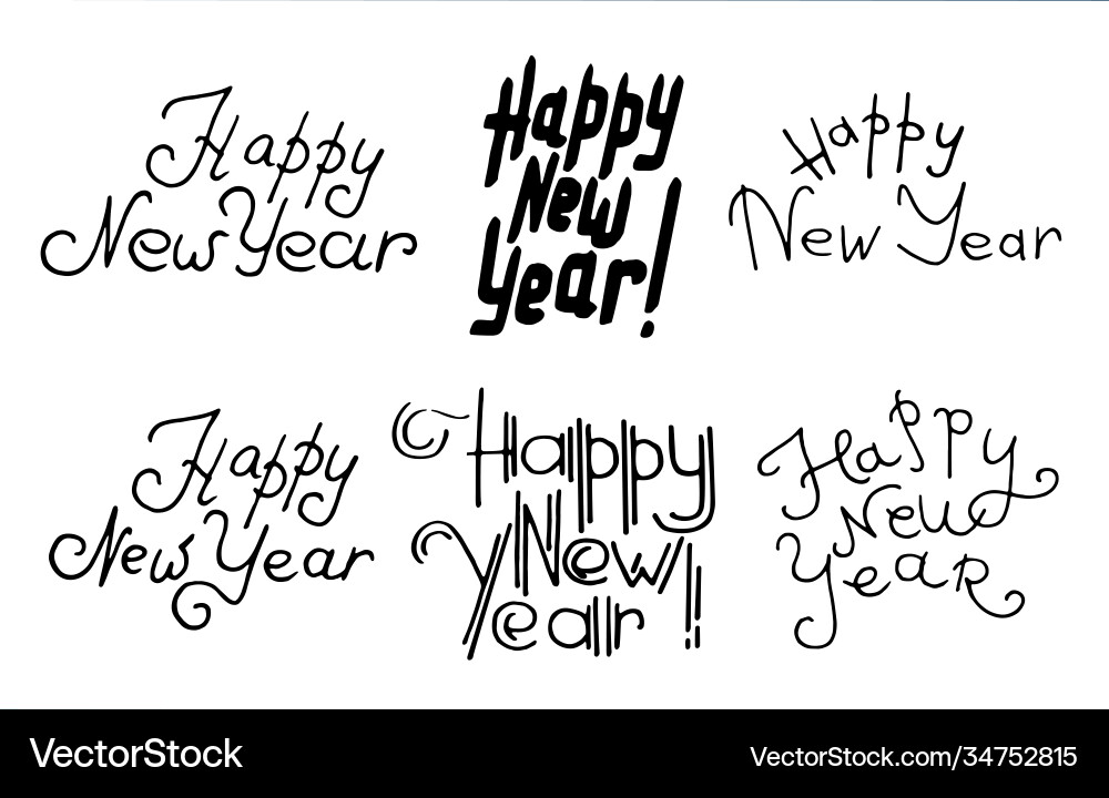Lettering happy new year Royalty Free Vector Image
