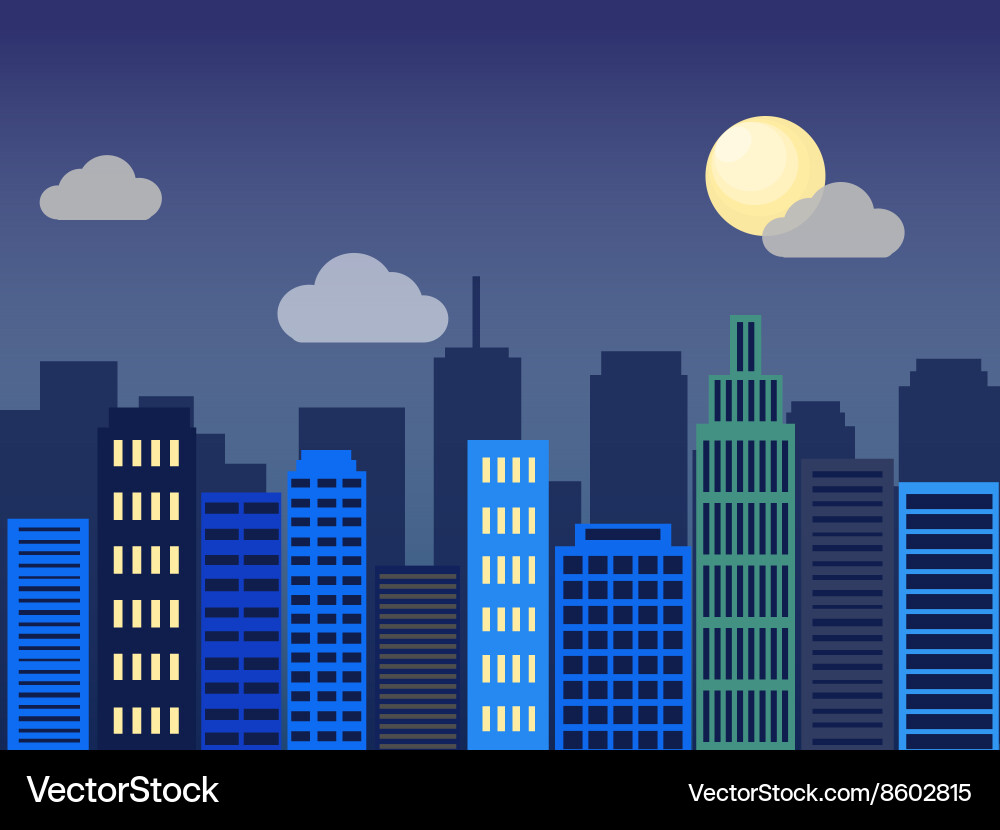 Minimal flat design modern set urban landscape Vector Image