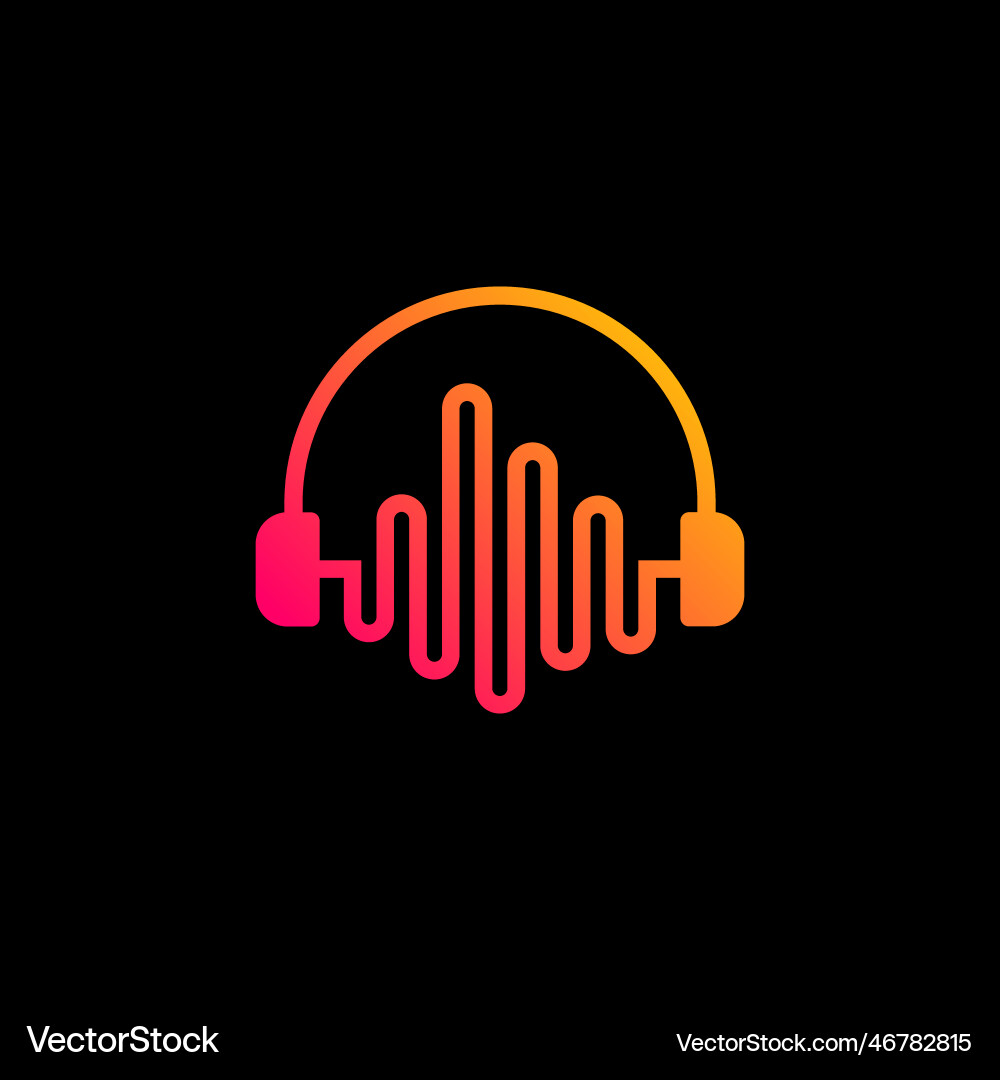 Music wave logo design Royalty Free Vector Image