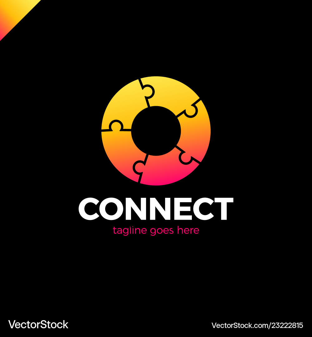 O letter icon template puzzle connectivity Vector Image