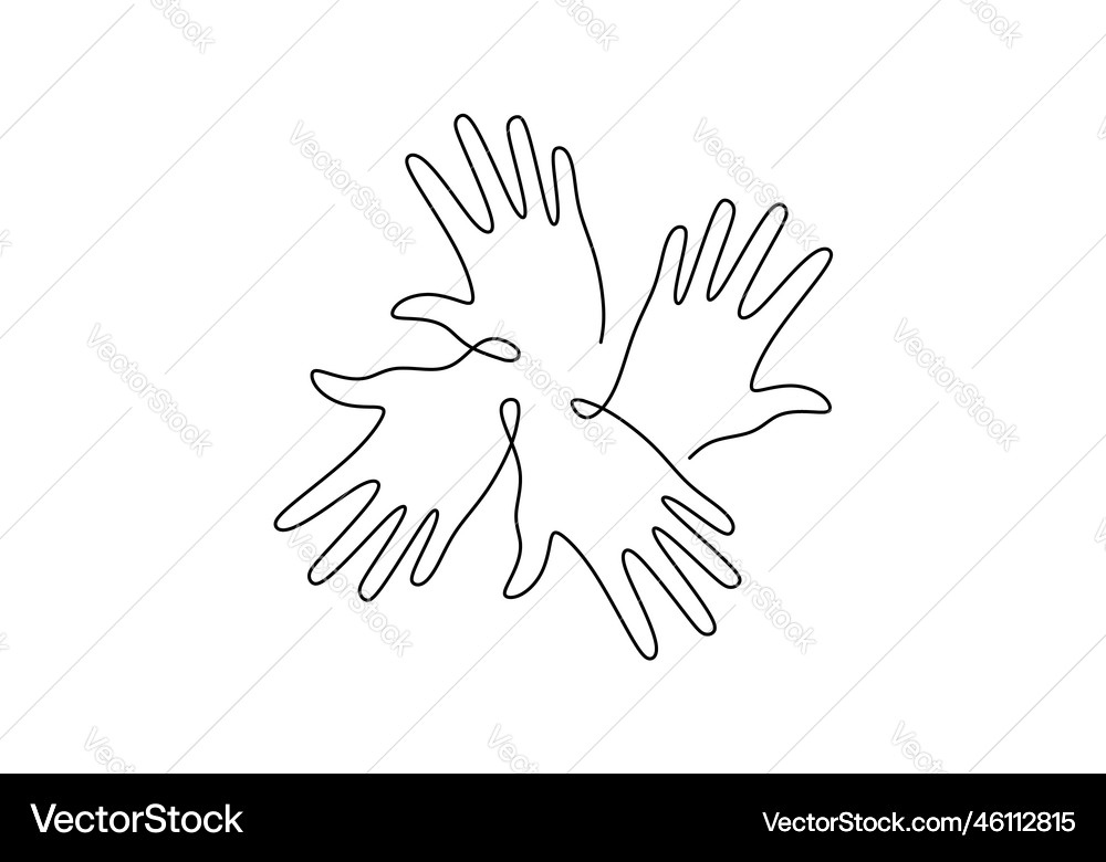 One continuous single line of hand drawn with Vector Image