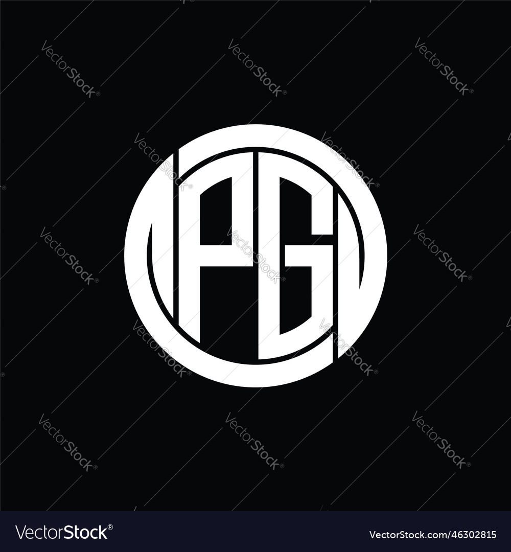 Pg logo monogram shield inside circle shape Vector Image