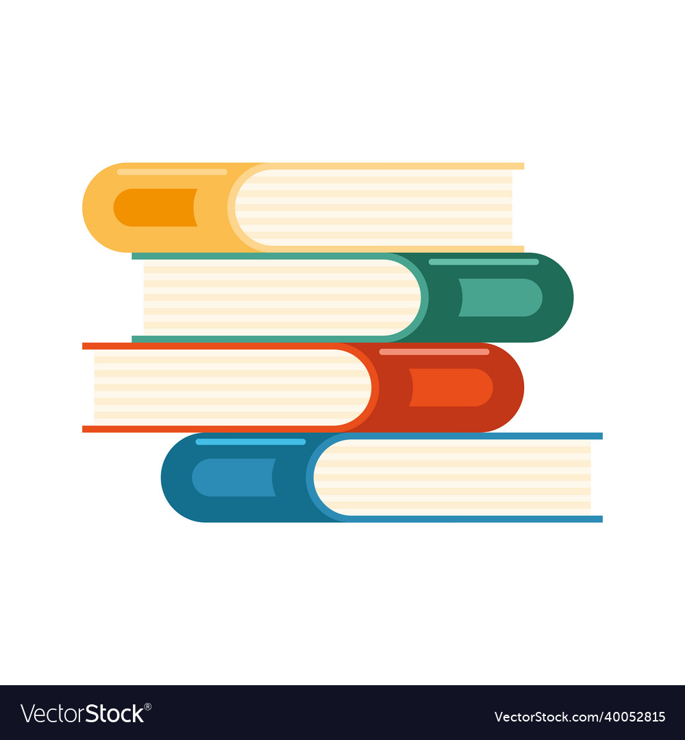 Pile text books Royalty Free Vector Image - VectorStock