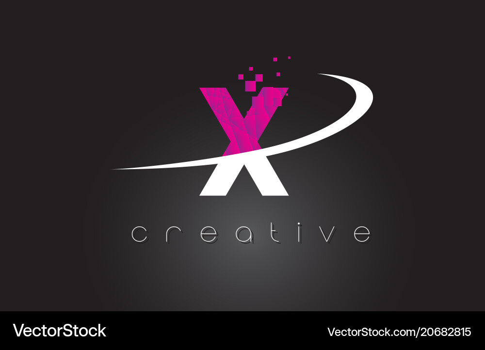 X creative letters design with white pink colors Vector Image