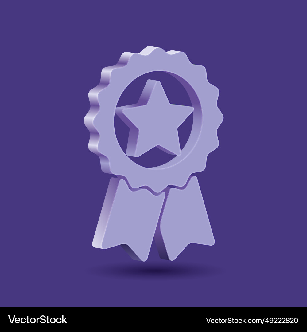 3d quality guarantee medal with star Royalty Free Vector