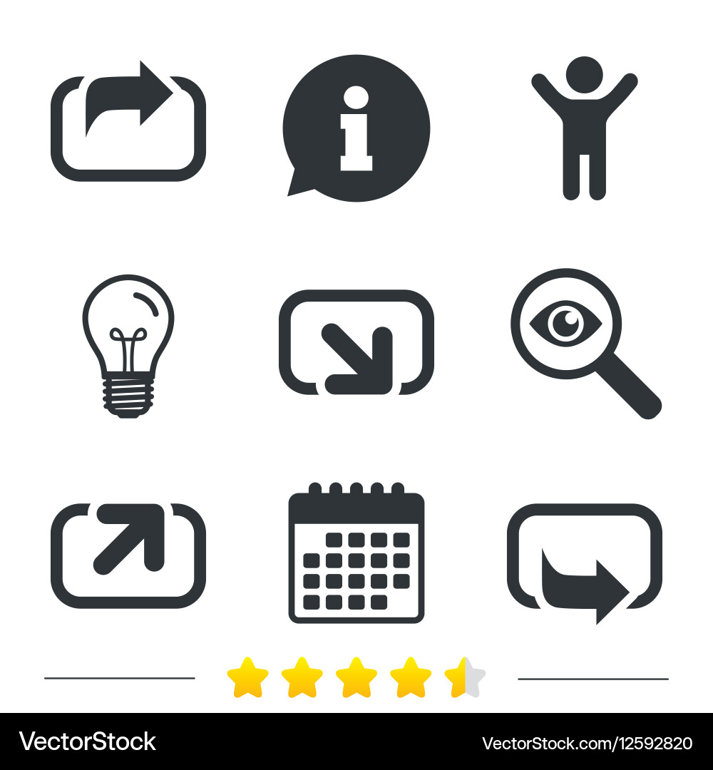 Action icons share symbols Royalty Free Vector Image