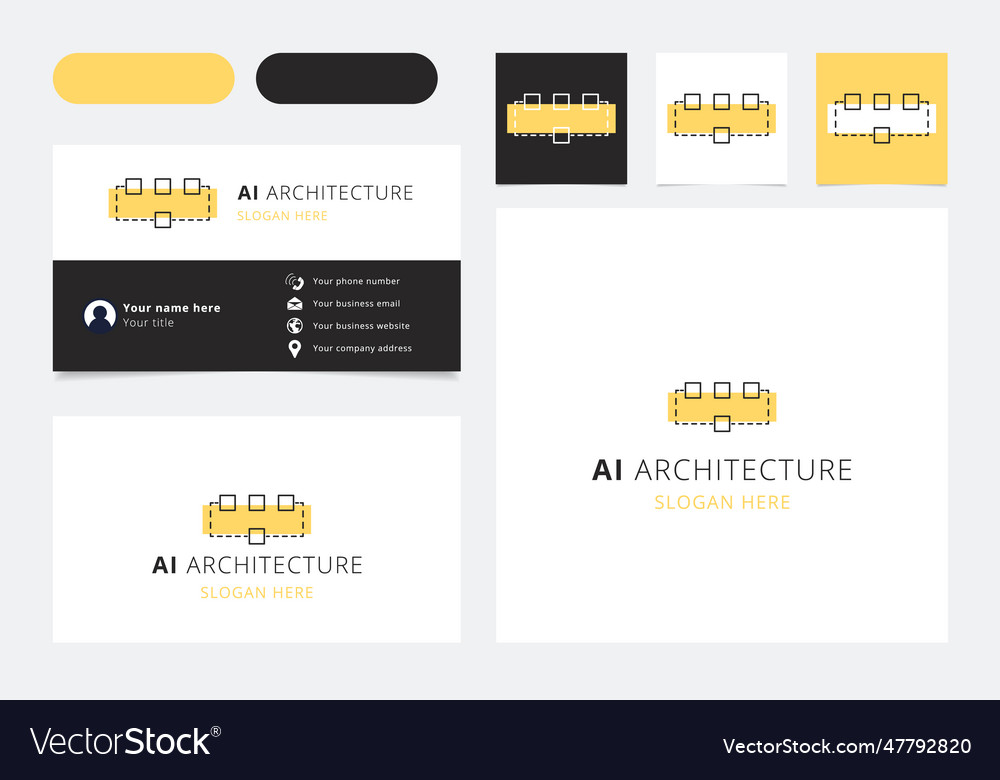 Ai architecture logo design with editable slogan Vector Image