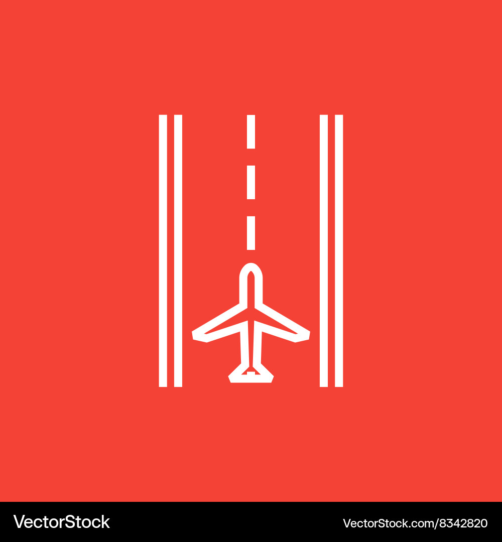 Airport runway line icon Royalty Free Vector Image