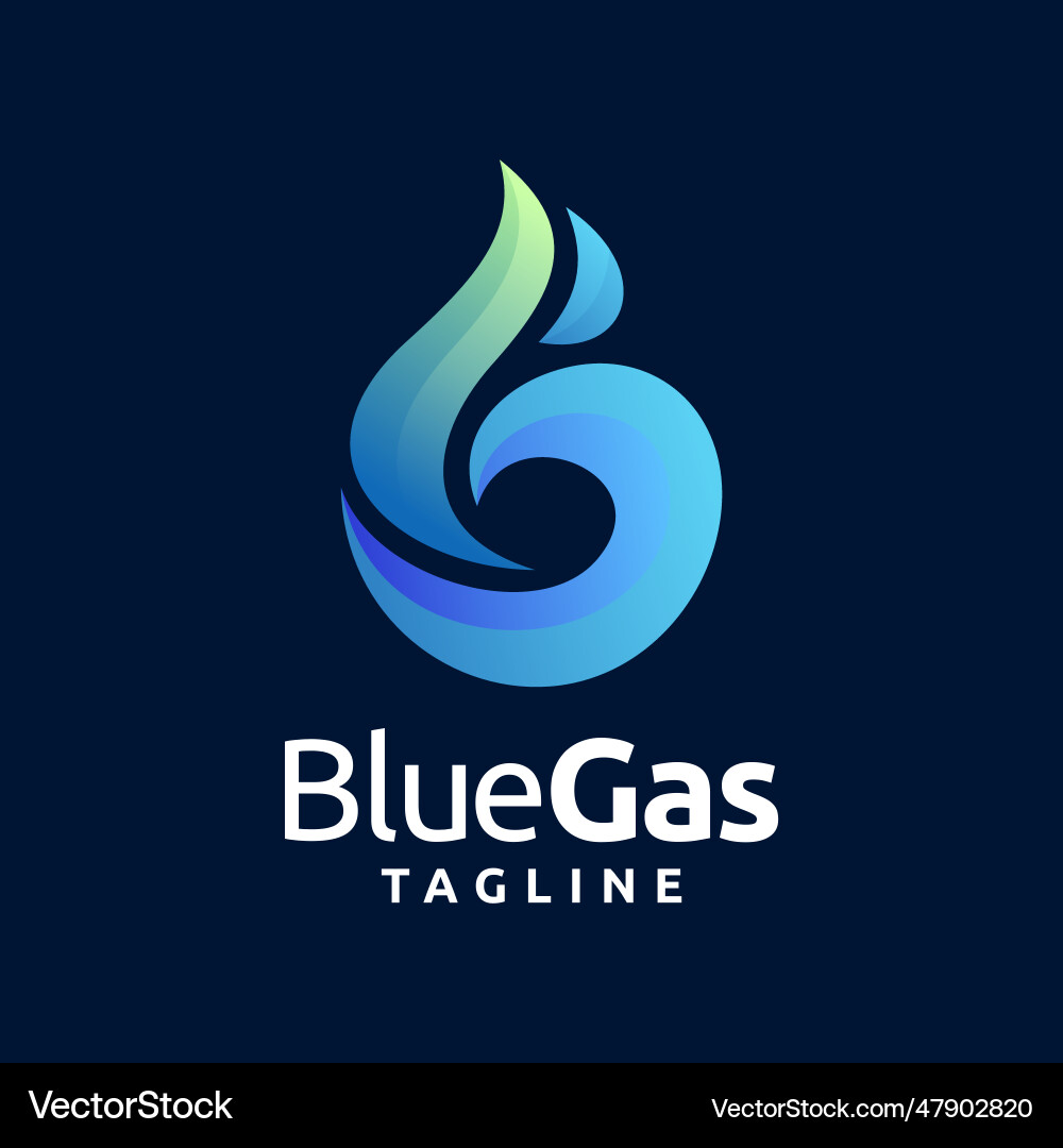 Biogas or blue gas logo design Royalty Free Vector Image
