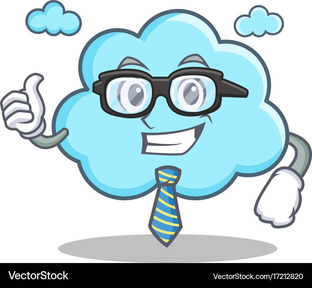 Businessman cute cloud character cartoon Vector Image