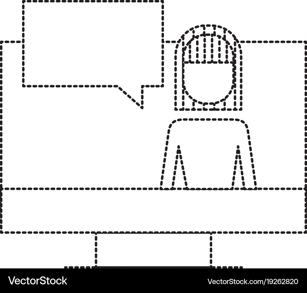 Businessman on screen laptop discussion chat Vector Image