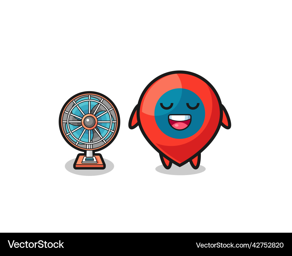 Cute location symbol is standing in front Vector Image