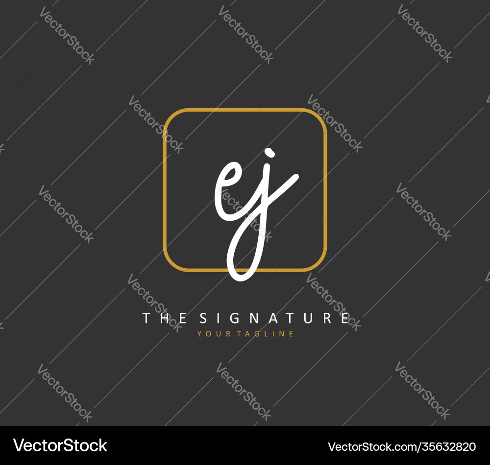 Ej initial letter handwriting and signature logo Vector Image
