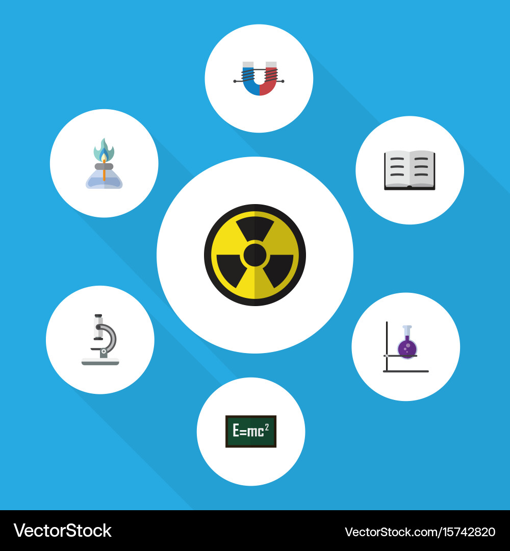 Flat icon science set of attractive force theory Vector Image