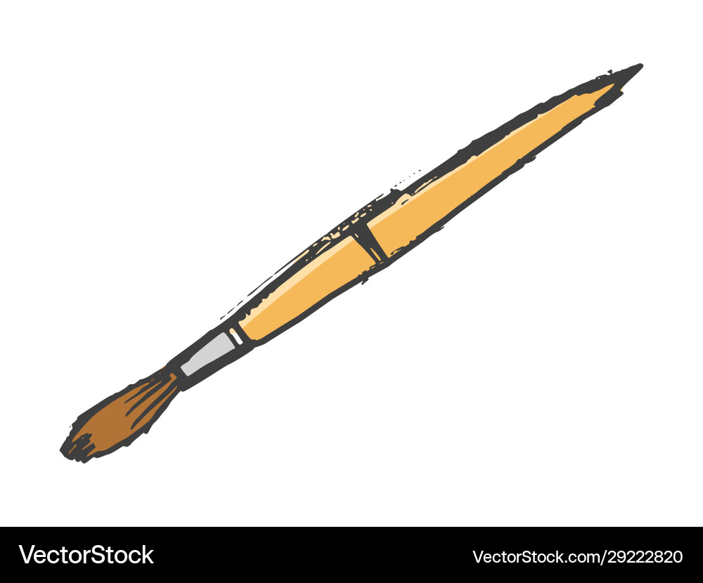 Hand drawn artist brush Royalty Free Vector Image