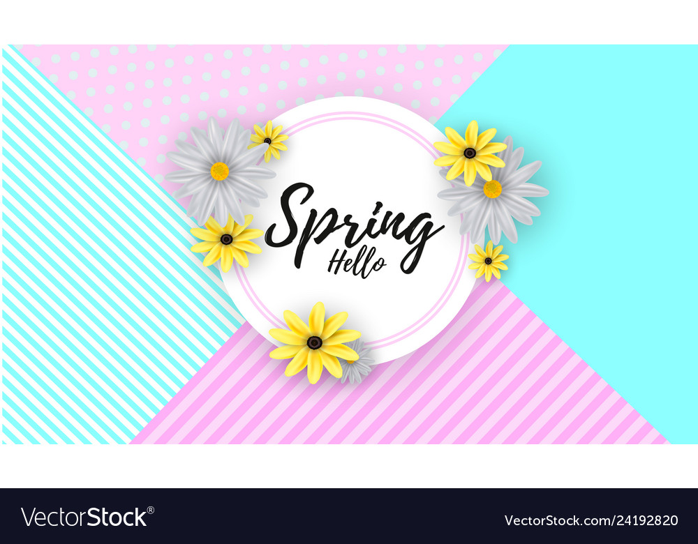 Hello spring banner Royalty Free Vector Image - VectorStock
