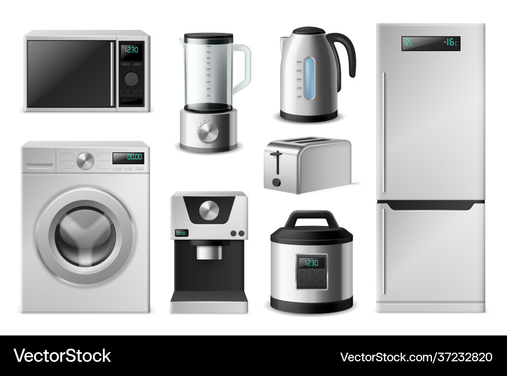 Kitchen appliance realistic electronic household Vector Image
