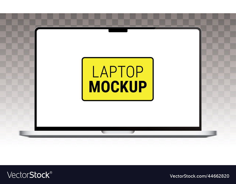 Modern laptop mockup isolated on transparent Vector Image