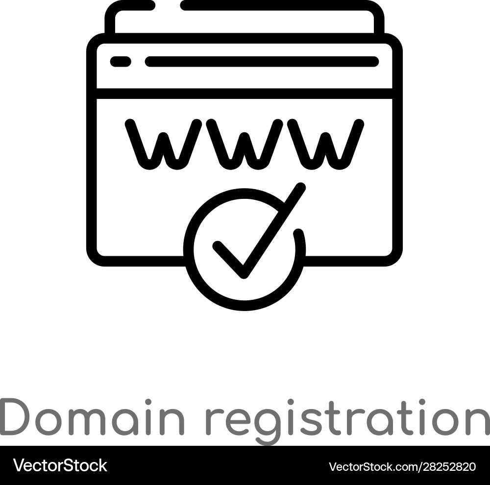 Outline domain registration icon isolated black Vector Image