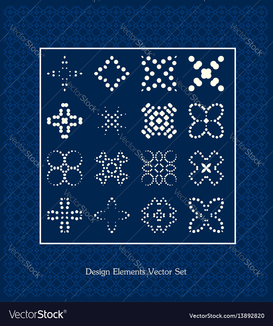 Pattern elements set design signs Royalty Free Vector Image