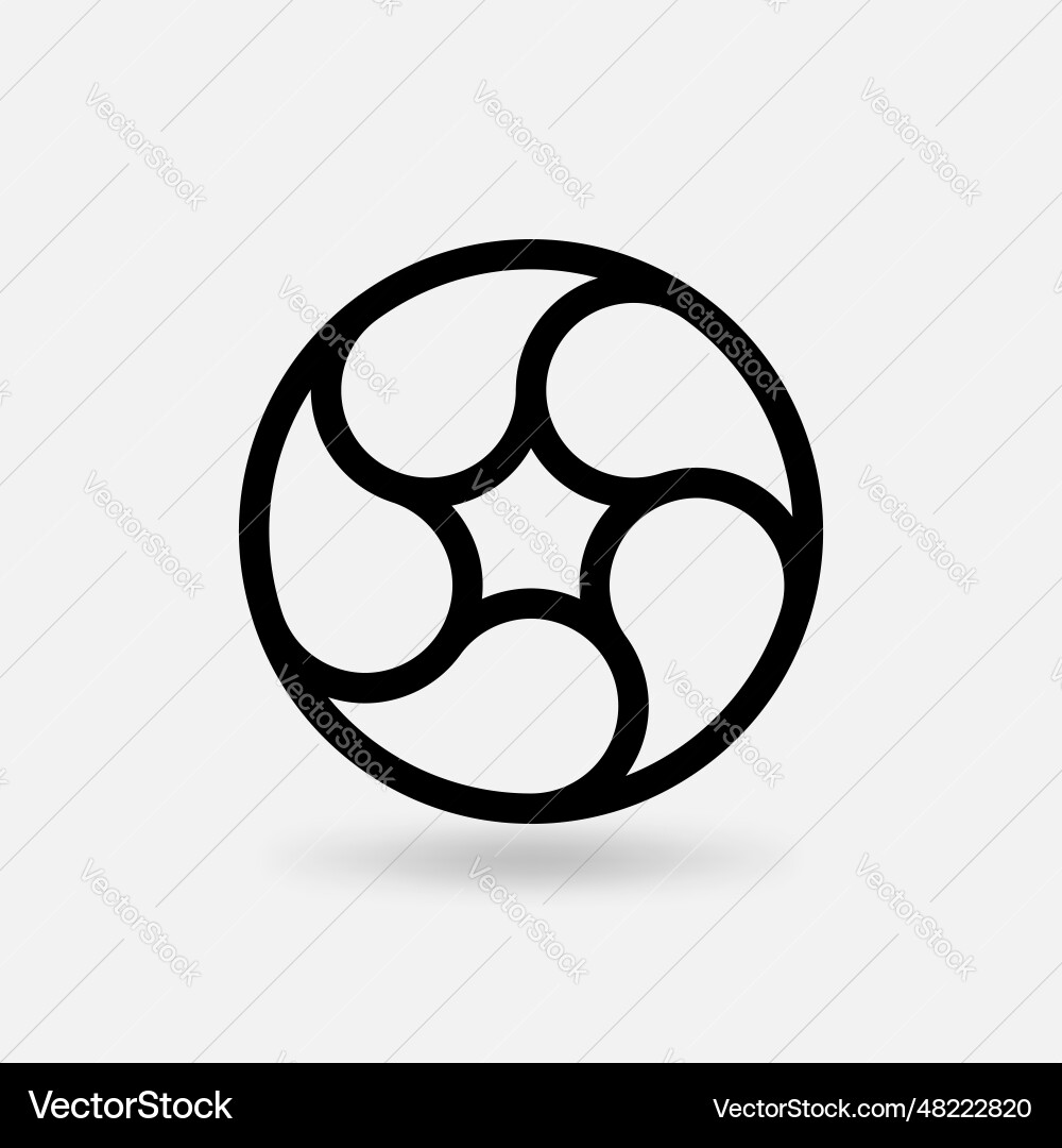 Pentagon symbol in circle line icon Royalty Free Vector