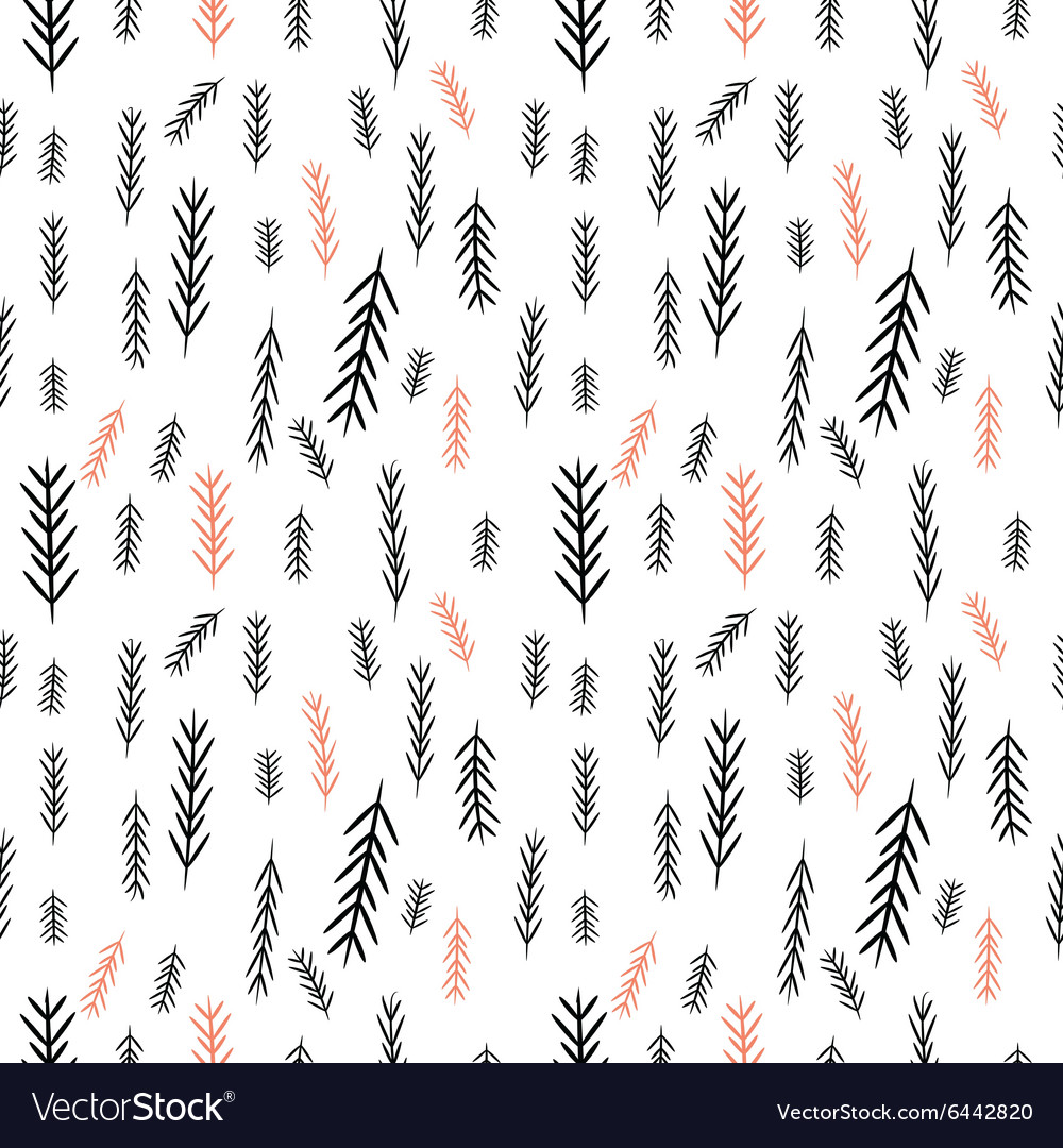 Seamless pine tree graphics pattern Royalty Free Vector
