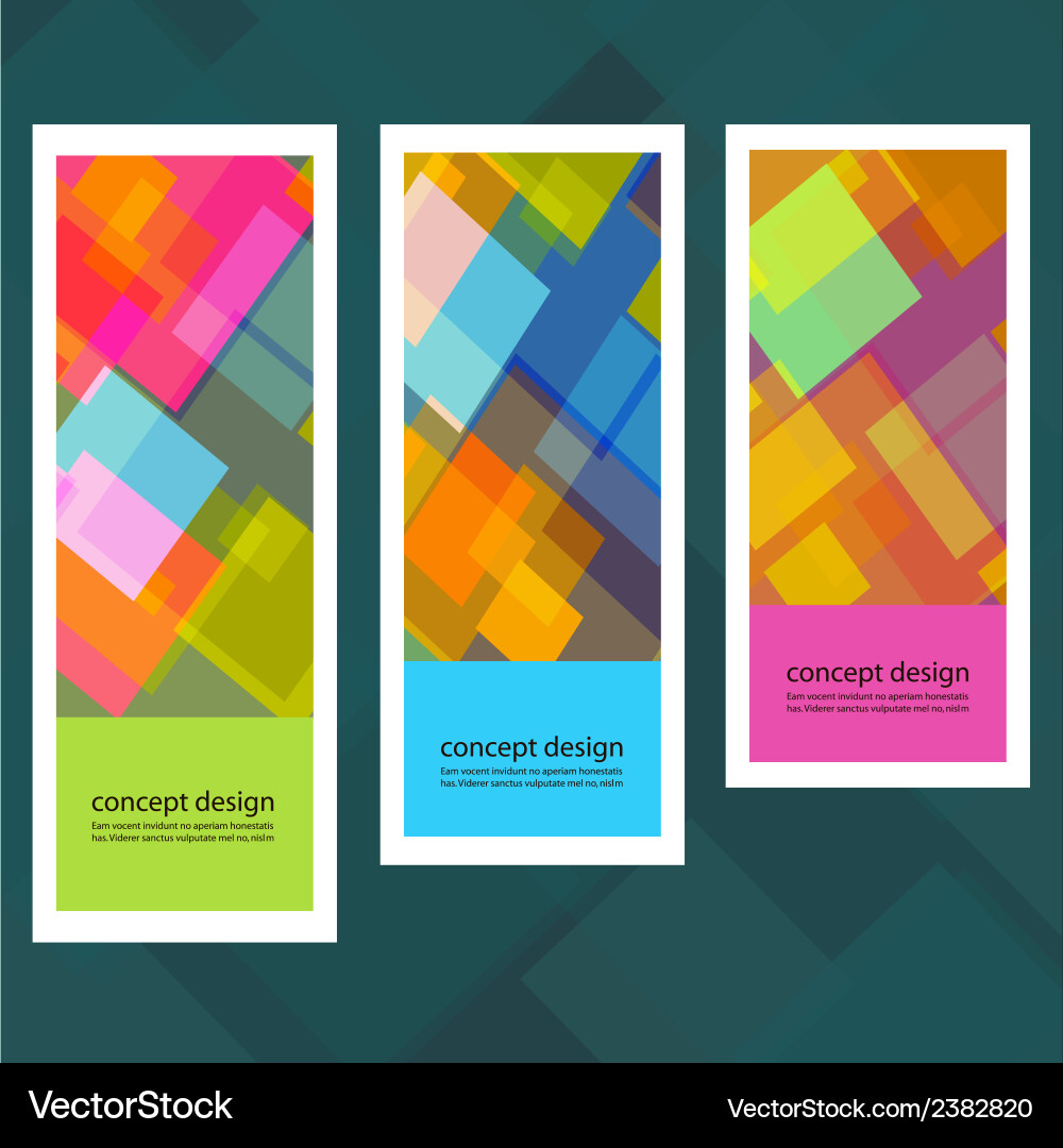 Set of creative stickers with colored squares Vector Image