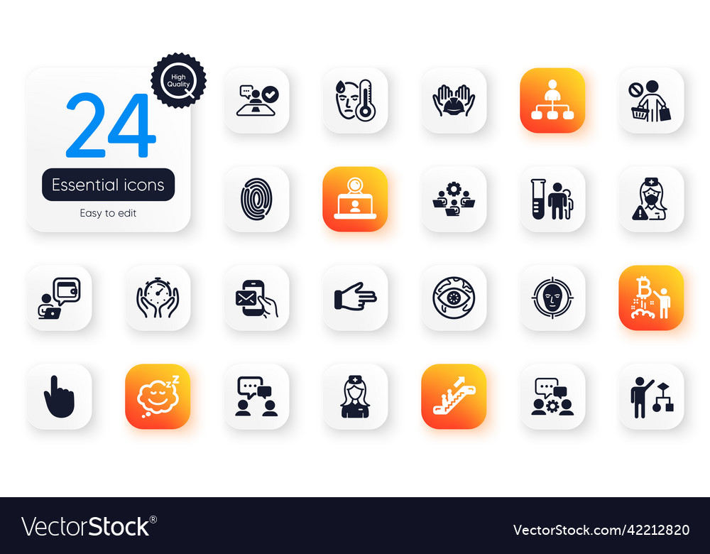 Set of people flat icons cyber attack timer Vector Image