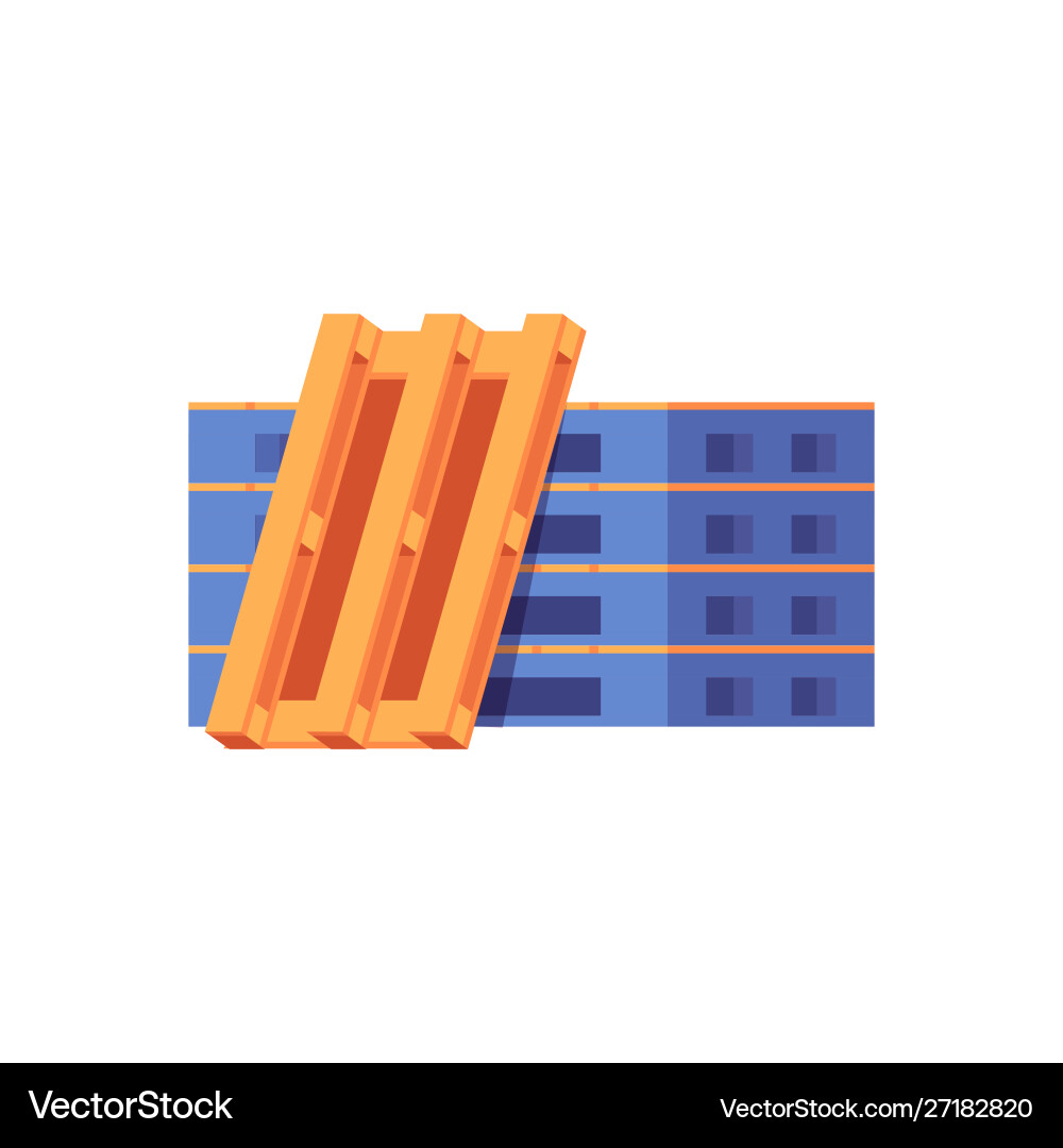 Warehouse storage pallets for transportation flat Vector Image