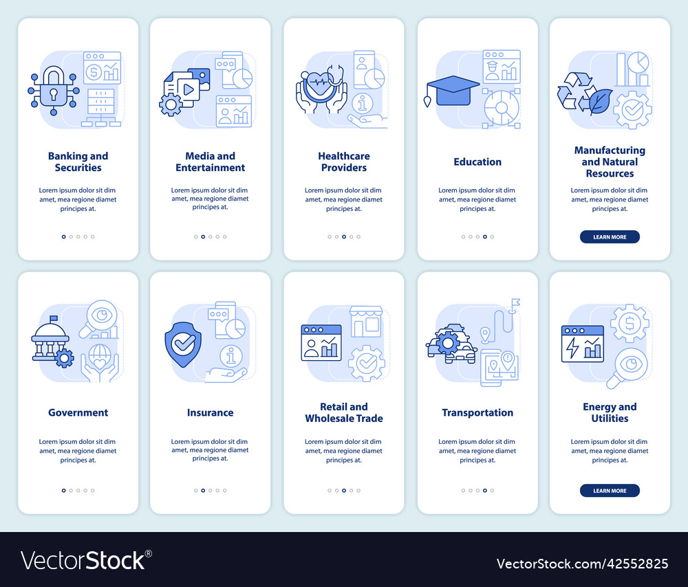 Big Data Applications Light Blue Onboarding Vector Image