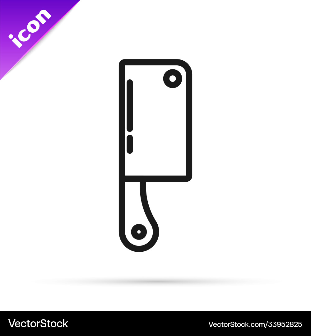 Black line meat chopper icon isolated on white Vector Image