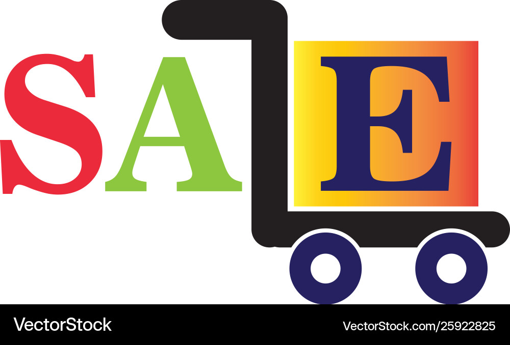 Cart shop logo icon template Royalty Free Vector Image