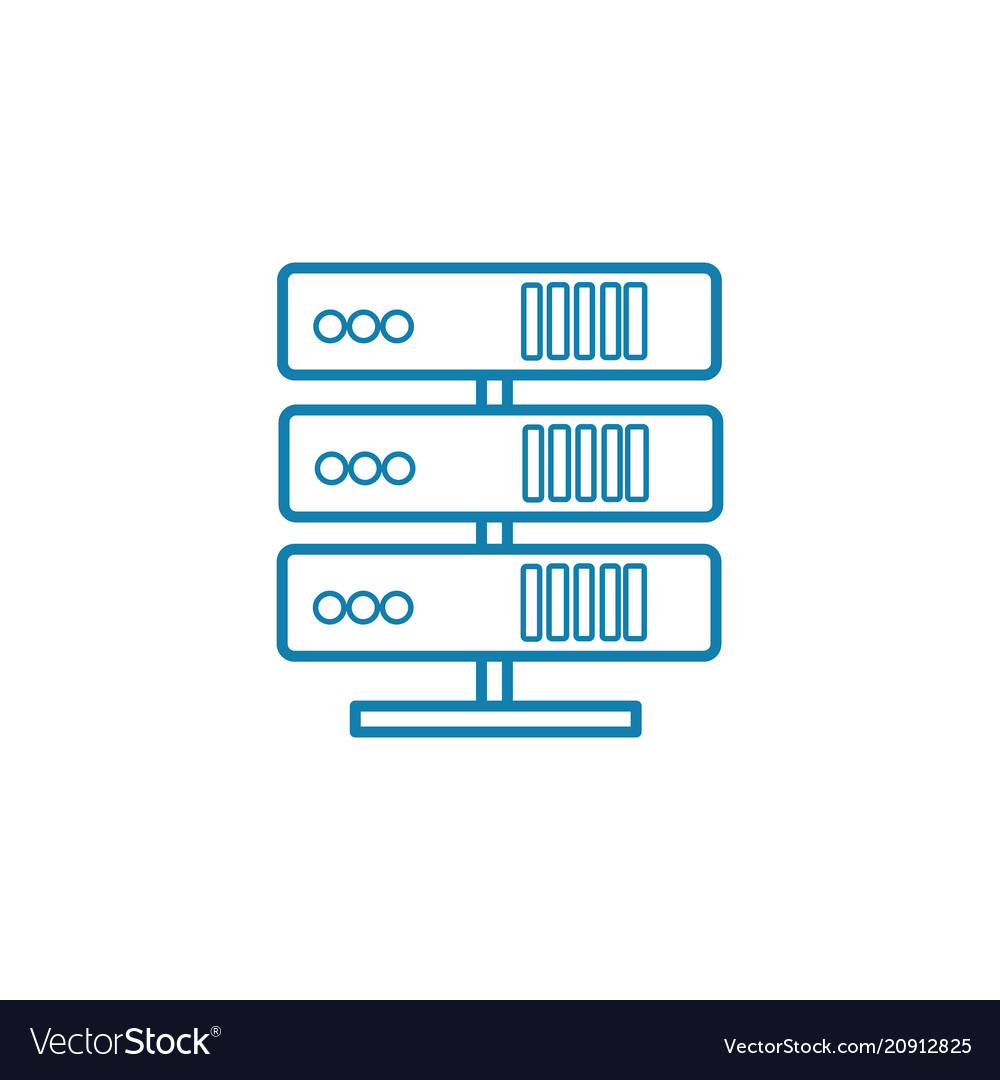 Computer server linear icon concept Royalty Free Vector